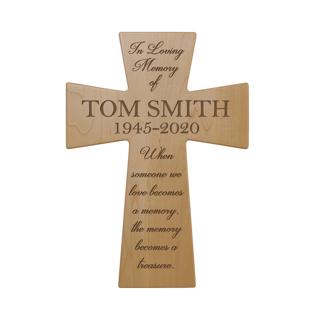 Wood Memorial Crosses | Personalized Wooden Cross | Memorial Gift Loss ...