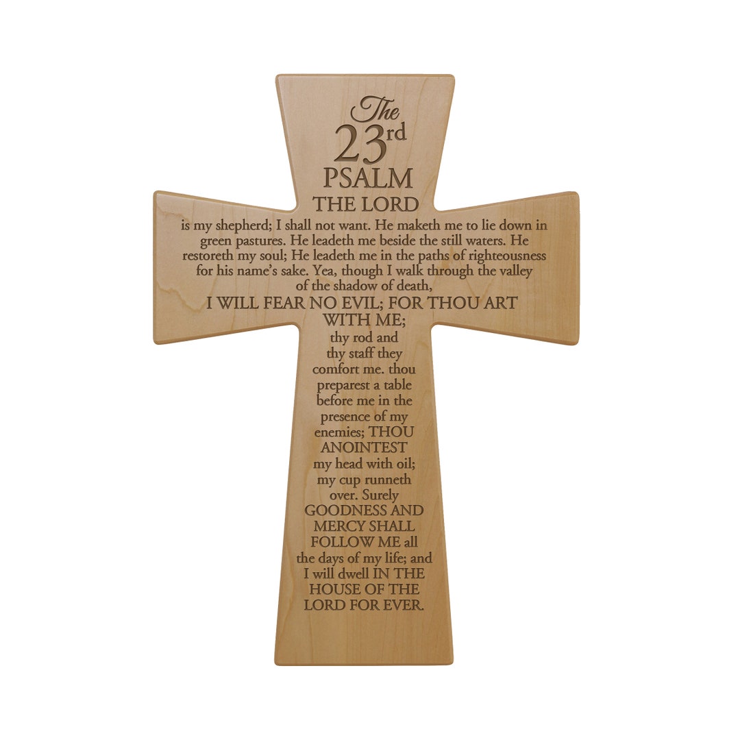 Bible Verse Decor Wood Christian Cross Handmade Wall Cross 23rd Psalms ...
