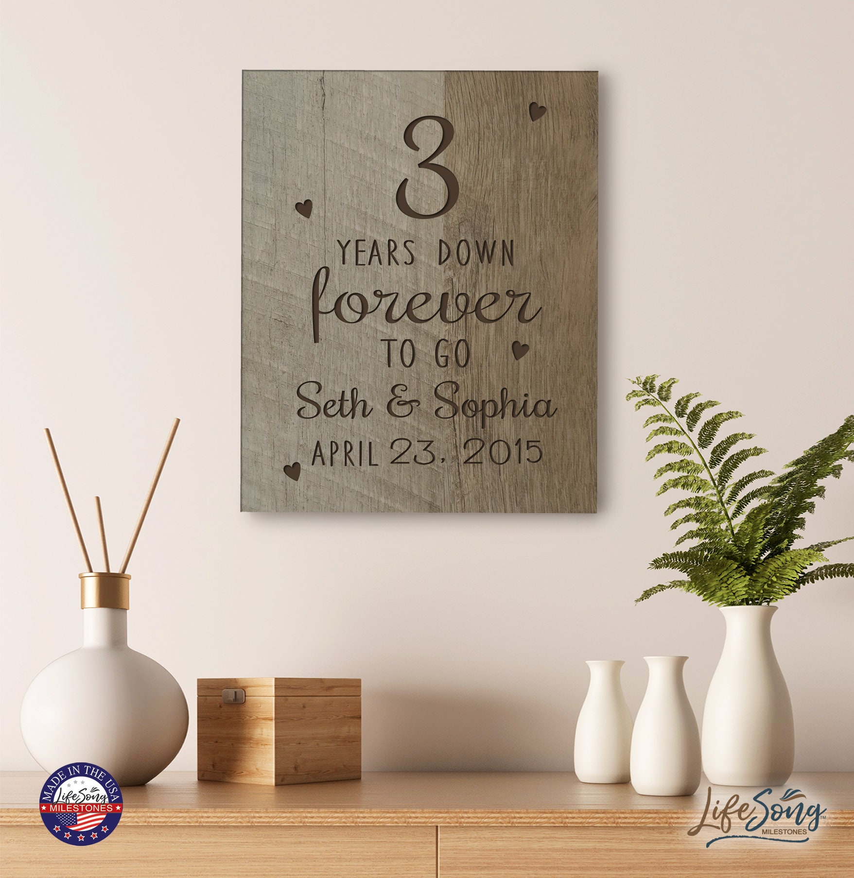 3rd Anniversary Gift Personalized Anniversary Gift 3rd | Etsy