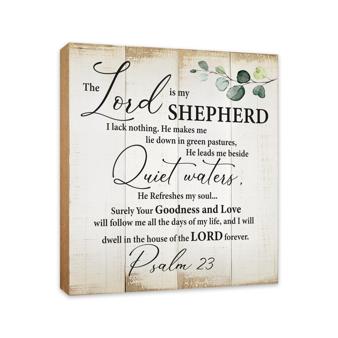 Shelf Décor | Scripture Shelf Art | Lord is My Shepherd | Shelf Sitter ...