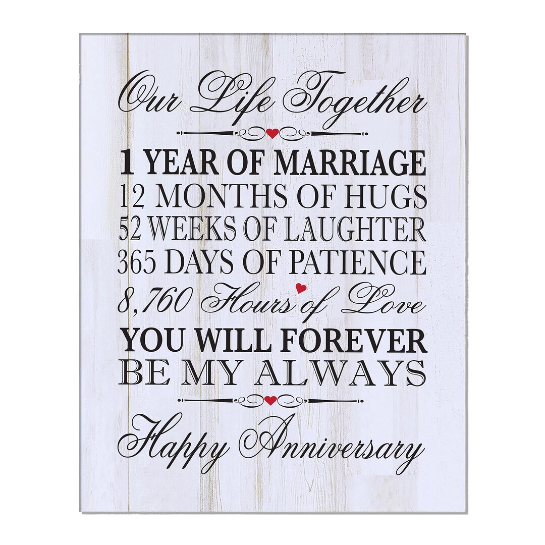 1st Anniversary Gift | Wooden Anniversary Sign | 1st Wedding ...