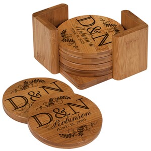 Personalized Wedding Gift Wooden Drink Coasters Set New Home ...