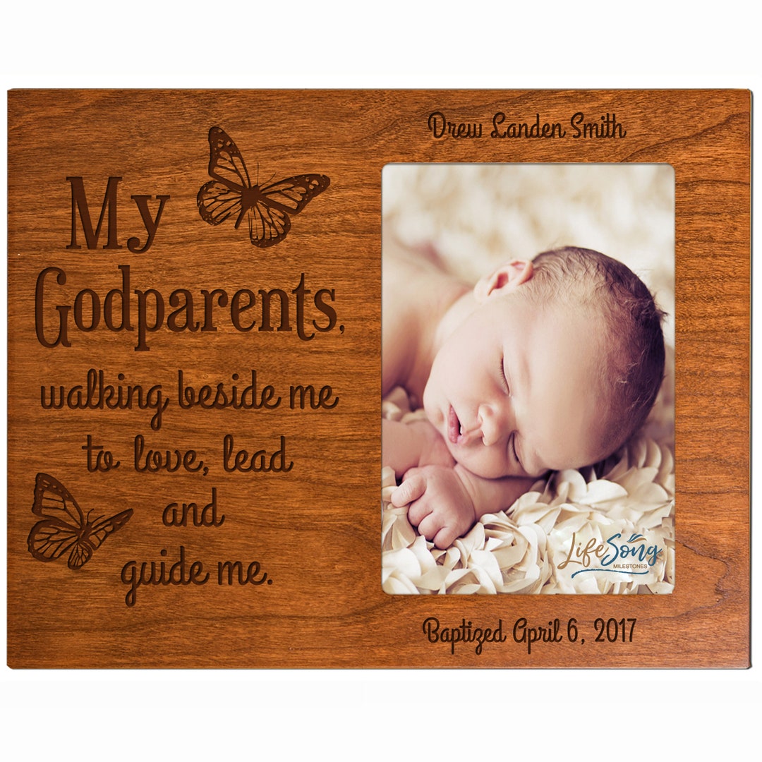 Godparents Picture Frame | Personalized Baptism Frame | Godparent Gifts ...