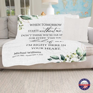 Personalized Memorial Throw Blanket | Memorial Gift | Loss of Mother ...