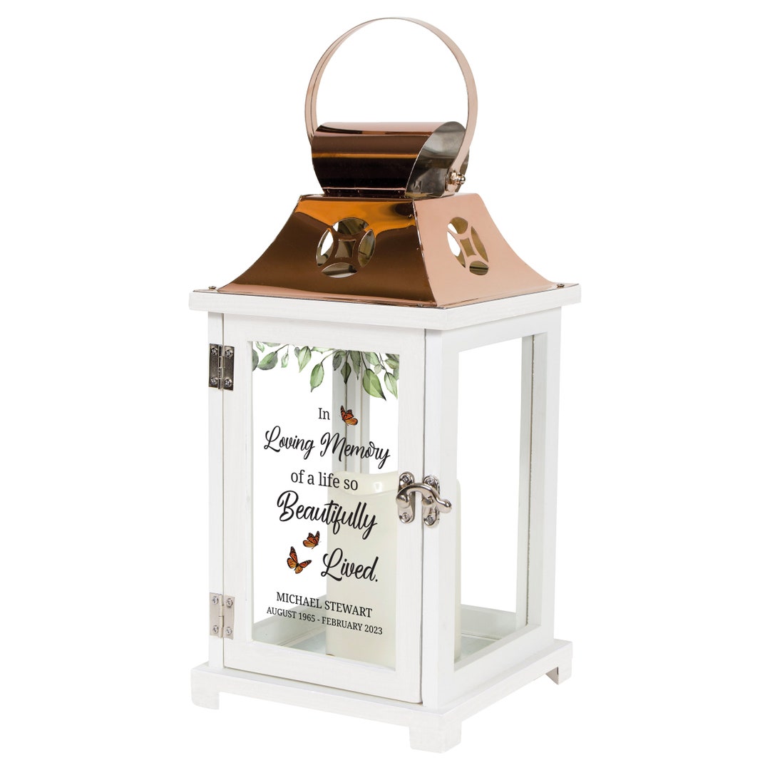 Personalized Memorial Lantern in Memory Lantern LED Flameless Lantern ...