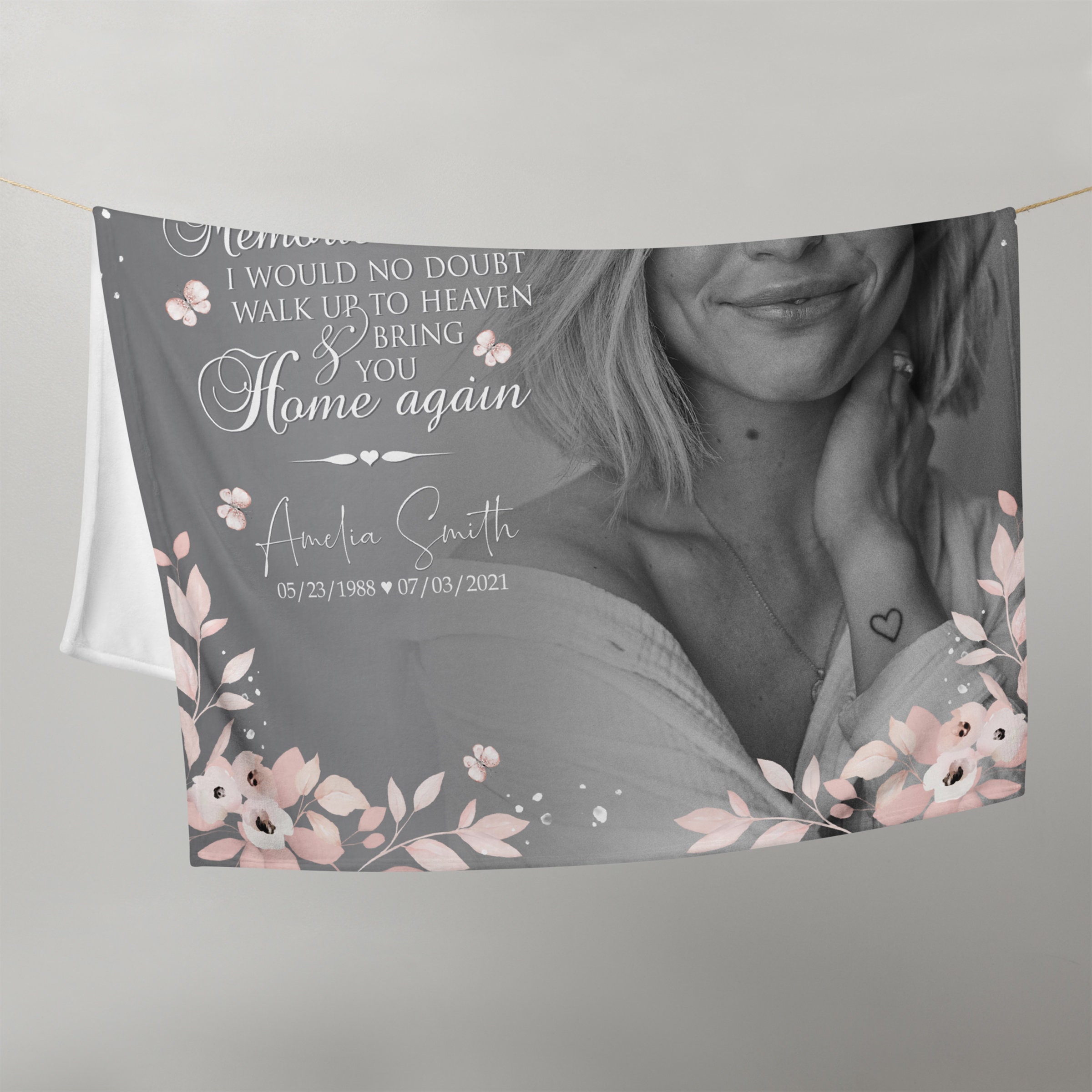 Memorial Photo Blanket Personalized Memorial Throw Blanket - Etsy