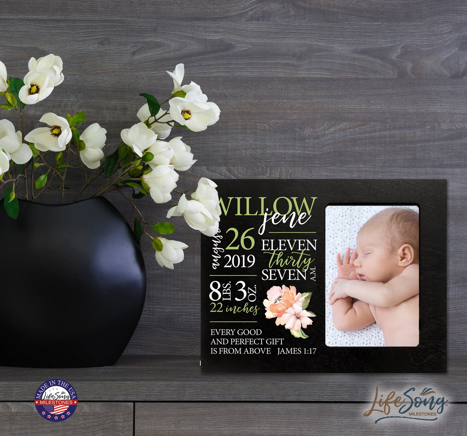 Birth Announcement Frame Personalized Baby Picture Frame - Etsy