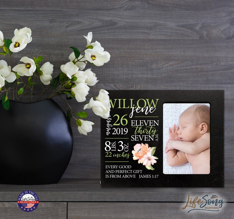 Birth Announcement Frame Personalized Baby Picture Frame - Etsy