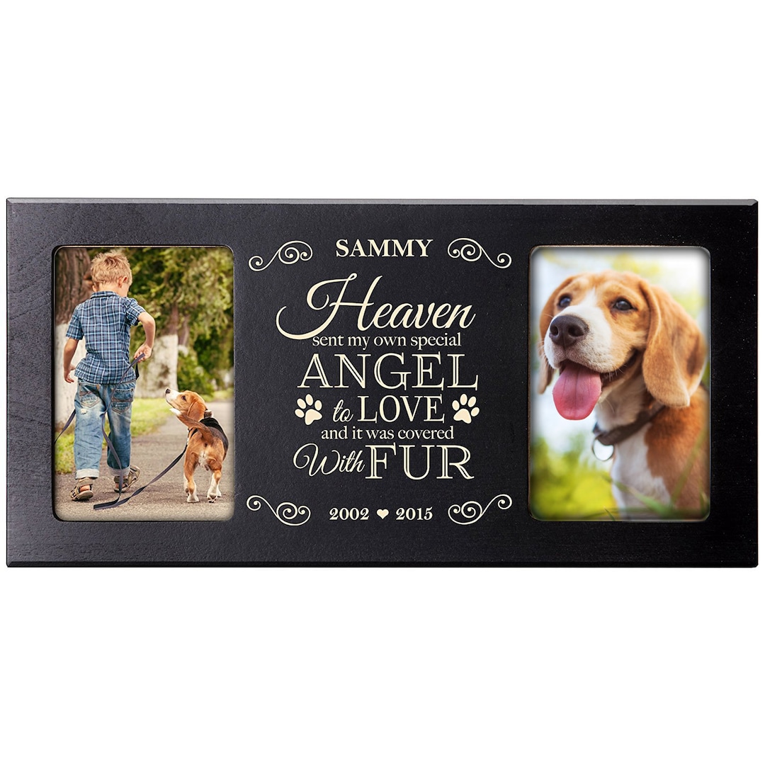 Pet Memorial Frame Personalized Picture Frame Cat Memorial Two Picture ...