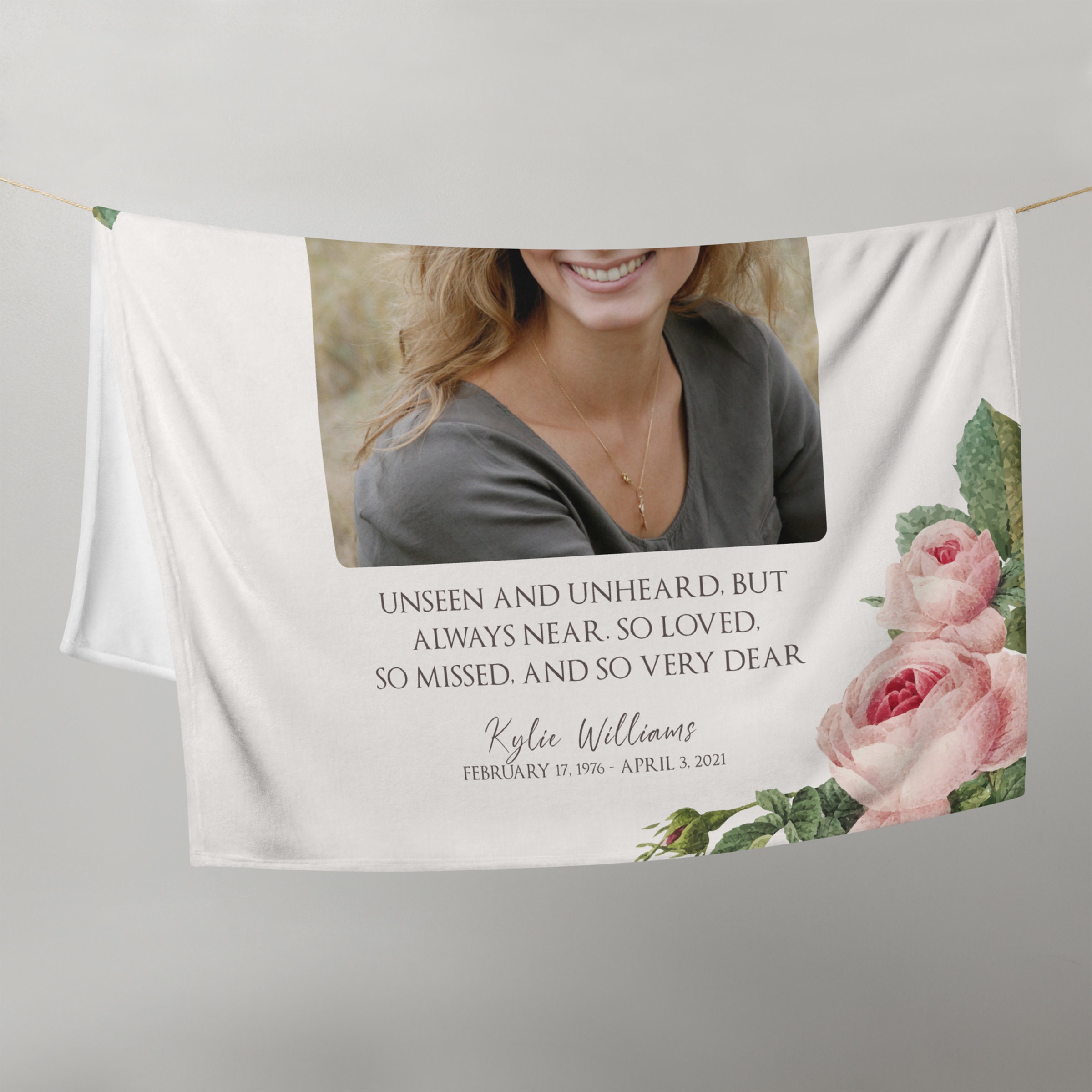 Memorial Photo Blanket | Personalized Memorial Throw Blanket | Memorial ...