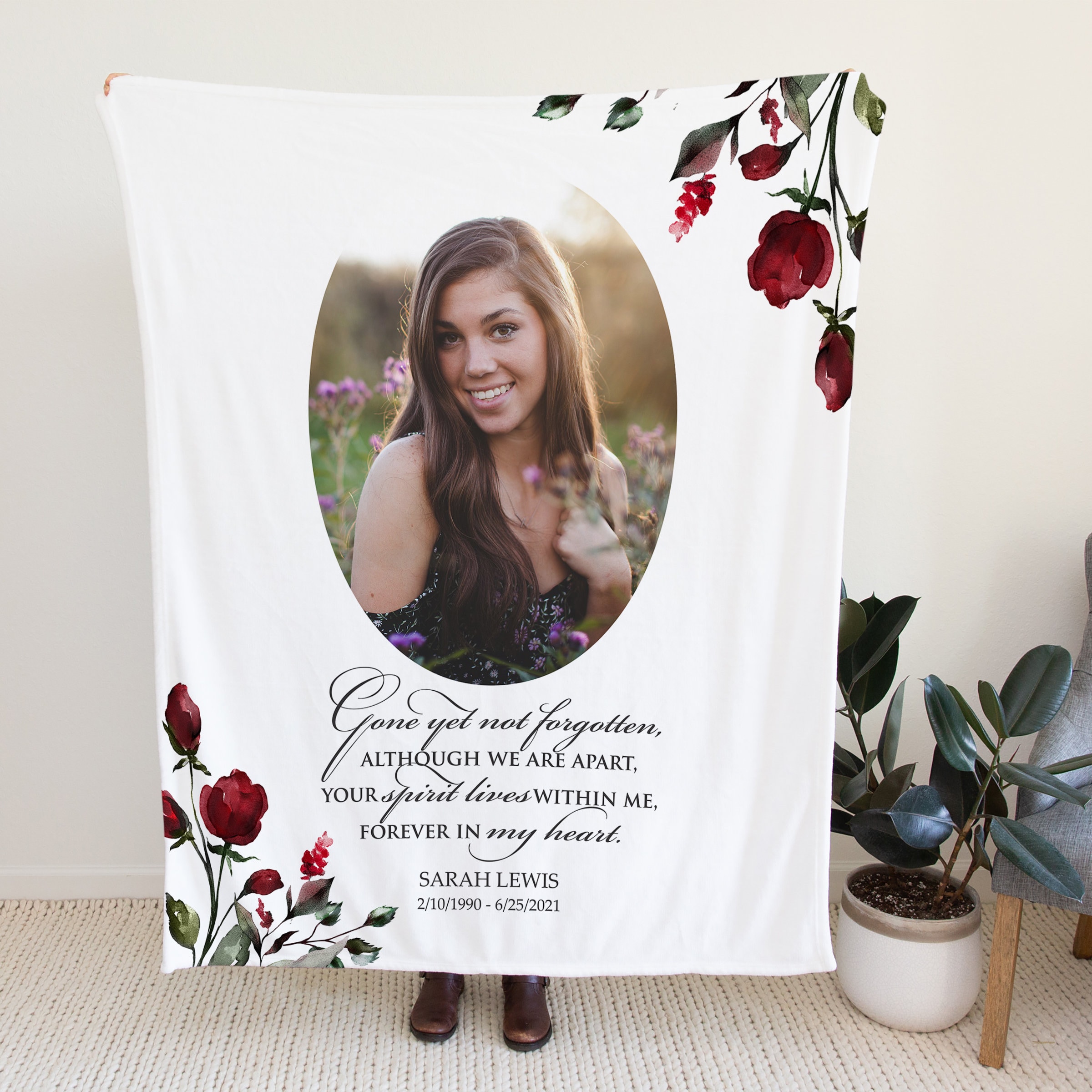 Memorial Photo Blanket | Personalized Memorial Throw Blanket | Memorial ...