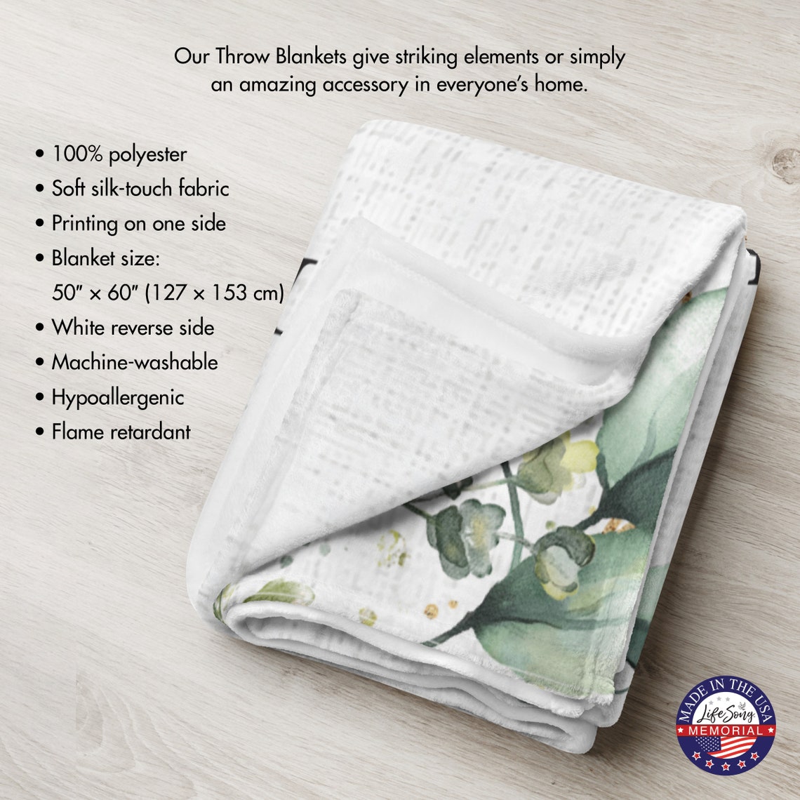 Personalized Memorial Throw Blanket | Memorial Gift | Loss of Mother ...