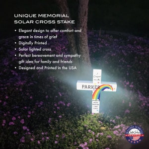 Solar Memorial Garden Stake Solar Cross Memorial Grave Marker Cross in ...