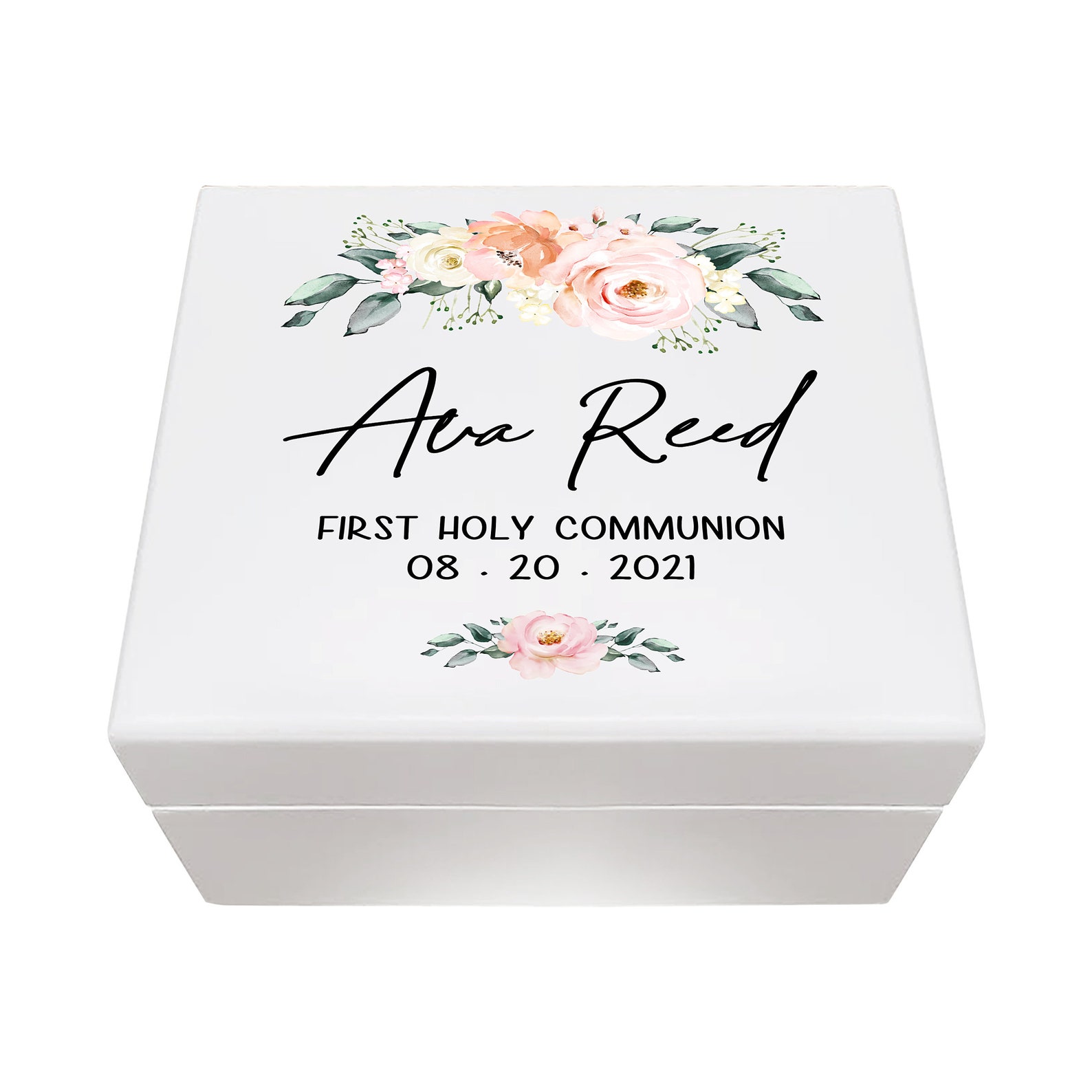 First Communion Personalized Box Wooden Trinket Box - Etsy