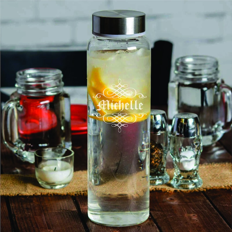 Glass Water Bottle - Etsy