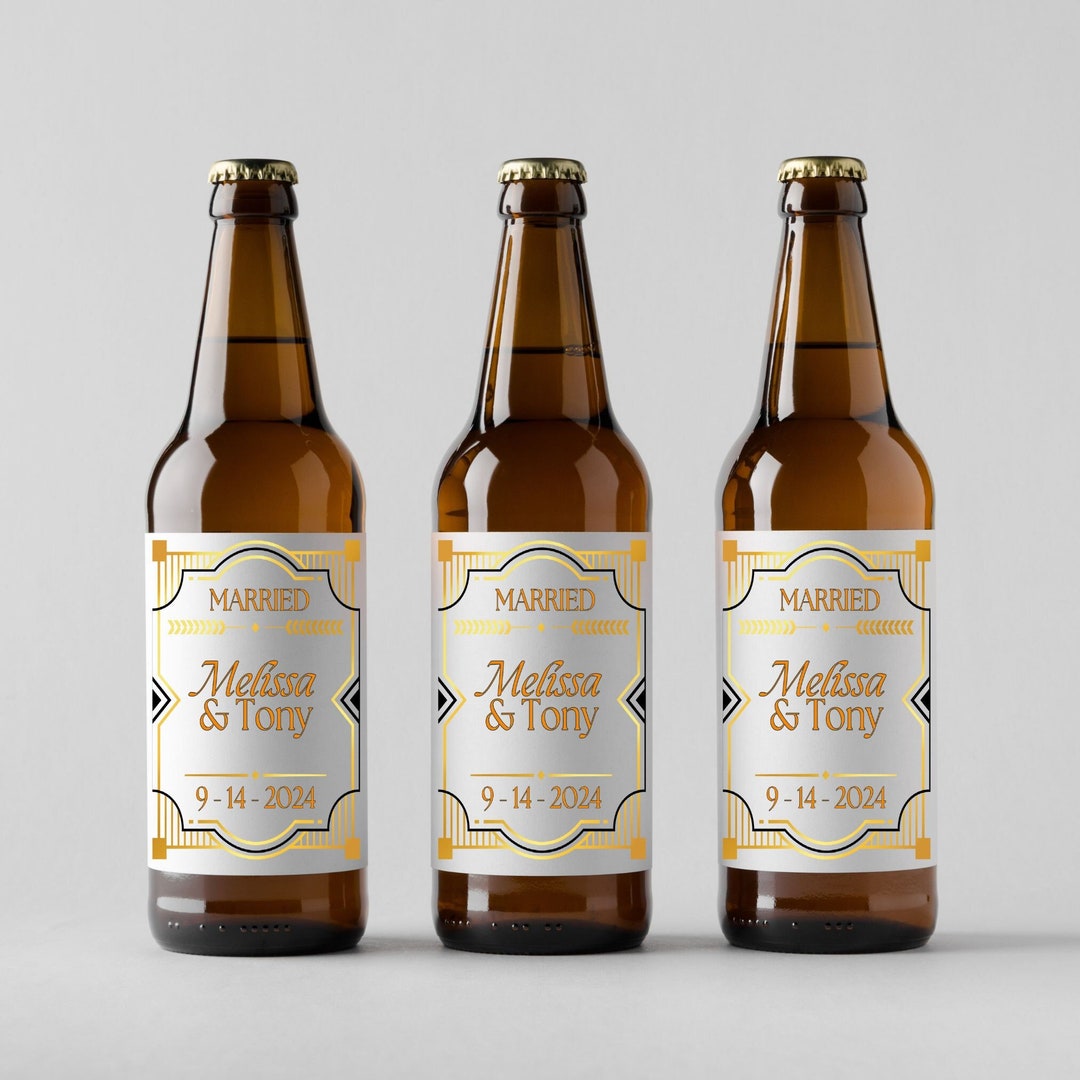 Personalized Wedding Beer Stickers Custom Wedding Favors 5 Sheet Bundle ...