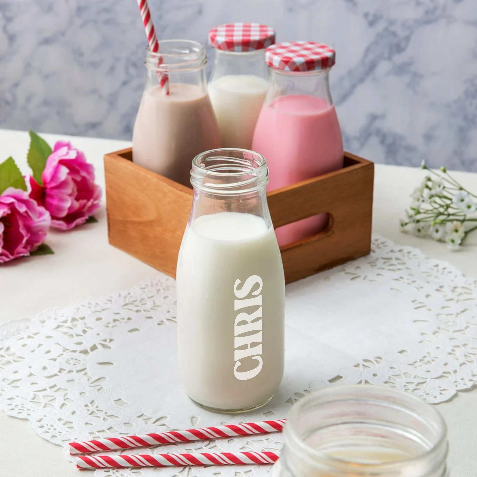 Custom Milk Bottle Embossed Personalized Engraved Milk - Etsy