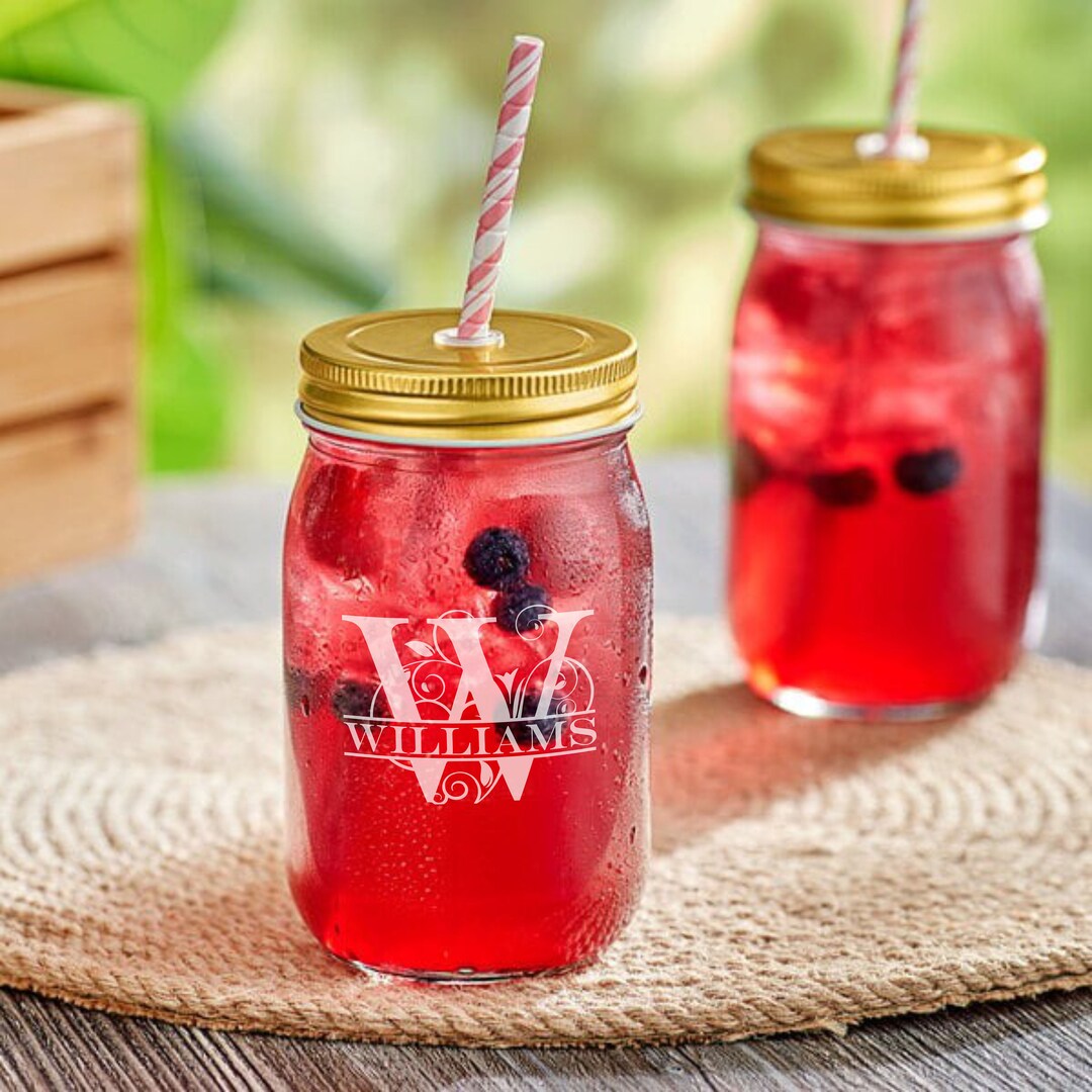 Custom Mason Jar Personalized Laser engraved 16 Oz Mason Jar With Straw custom-mason-jar-personalized-laser-engraved-16-oz-mason-jar-with-straw