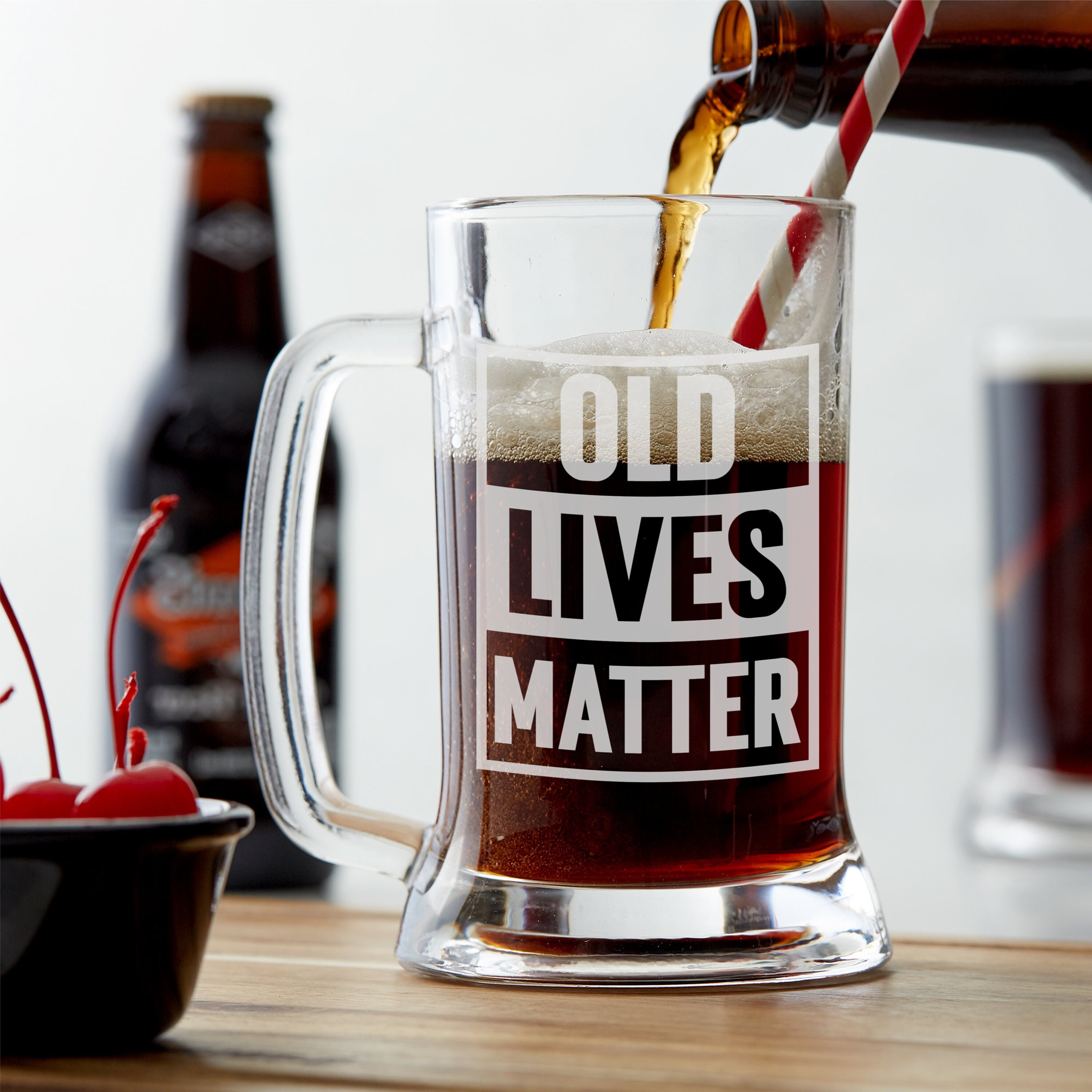 Old Lives Matter Beer Mug Laser Engraved 16 Oz Custom Beer Mug | Etsy