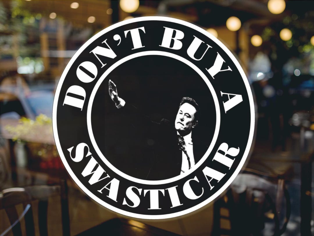 Anti-elon Musk Bumper Sticker: "don't Buy a Swasticar" Die-cut Vinyl - Etsy