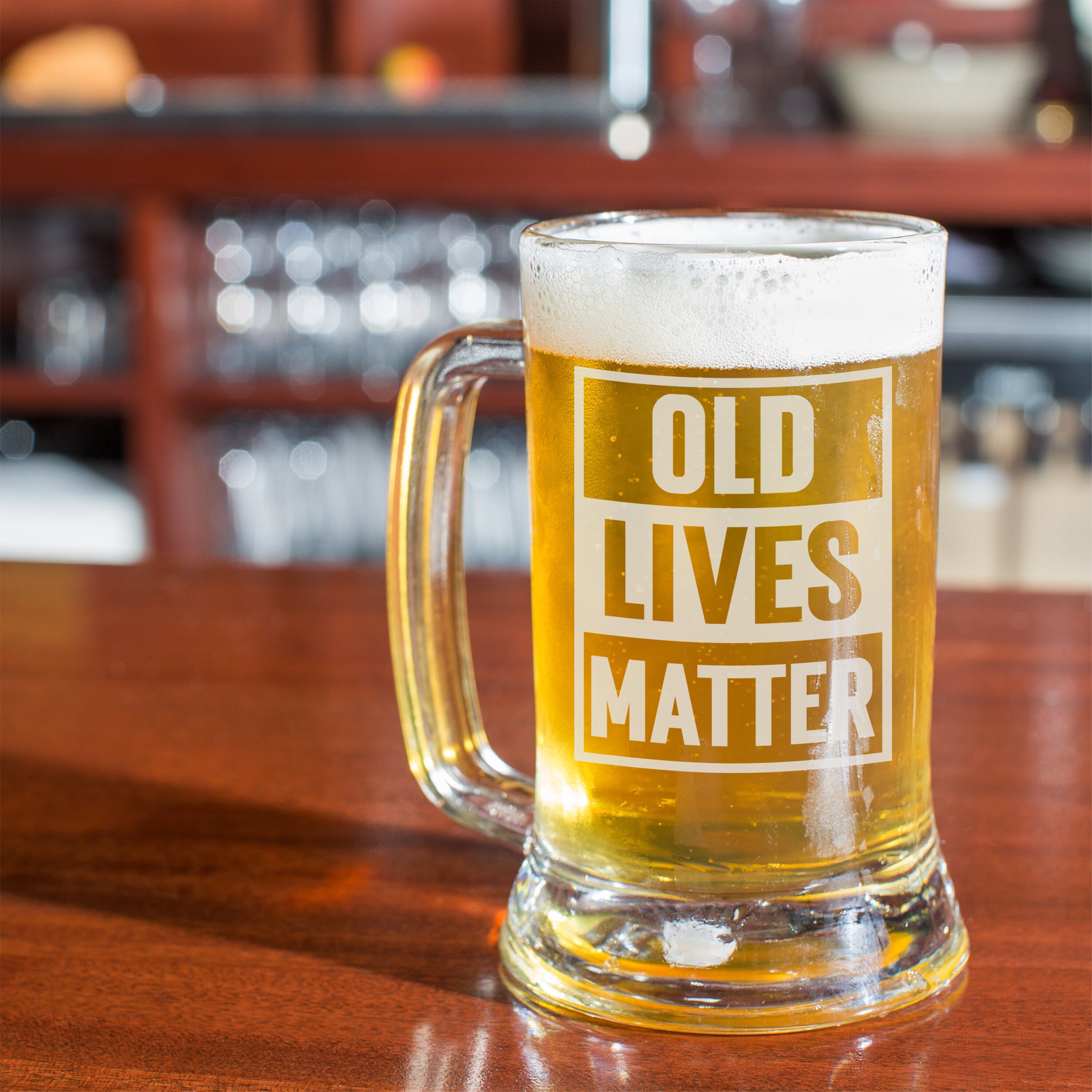 Old Lives Matter Beer Mug Laser Engraved 16 Oz Custom Beer Mug | Etsy