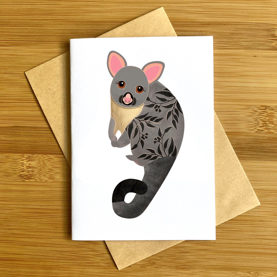 Australian Possum Greeting Card Native Wildlife Original Artwork Unique ...