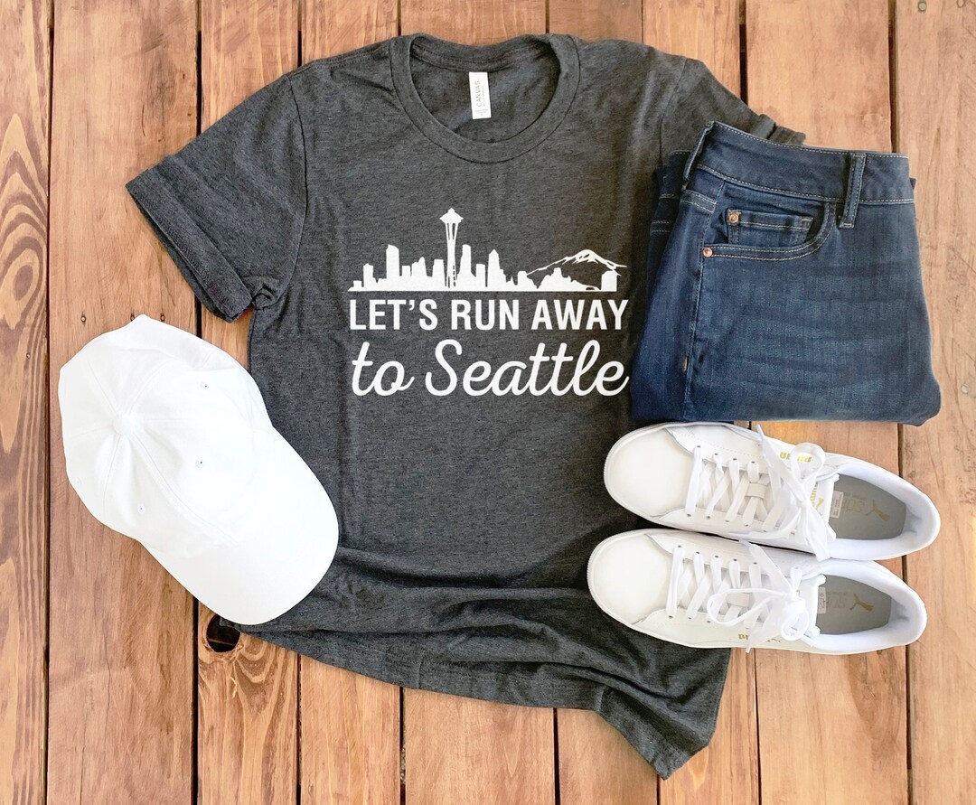 Seattle T-shirt • Let's Run Away to Seattle • Seattle Gift • Seattle ...