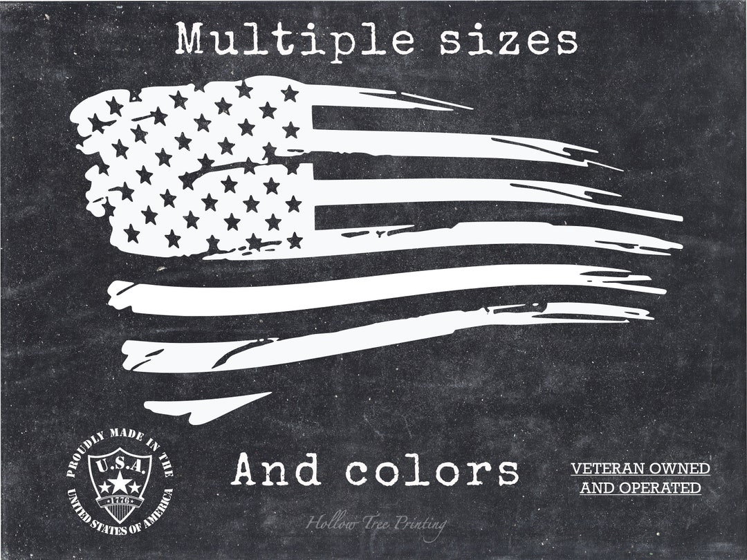 Distressed American Flag Vinyl Decal Sticker - Etsy