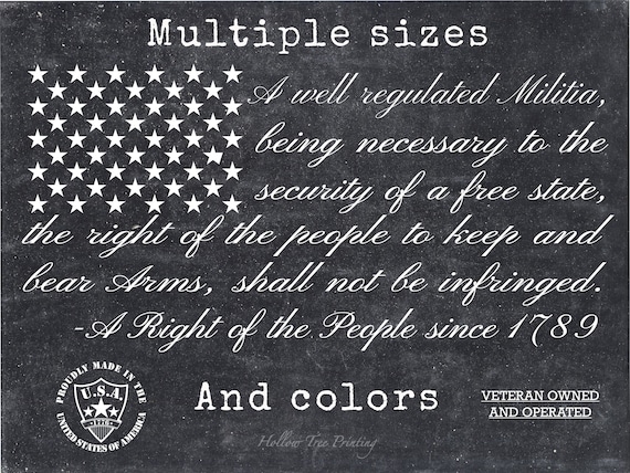 Second Amendment American Flag Vinyl Decal Sticker | Etsy