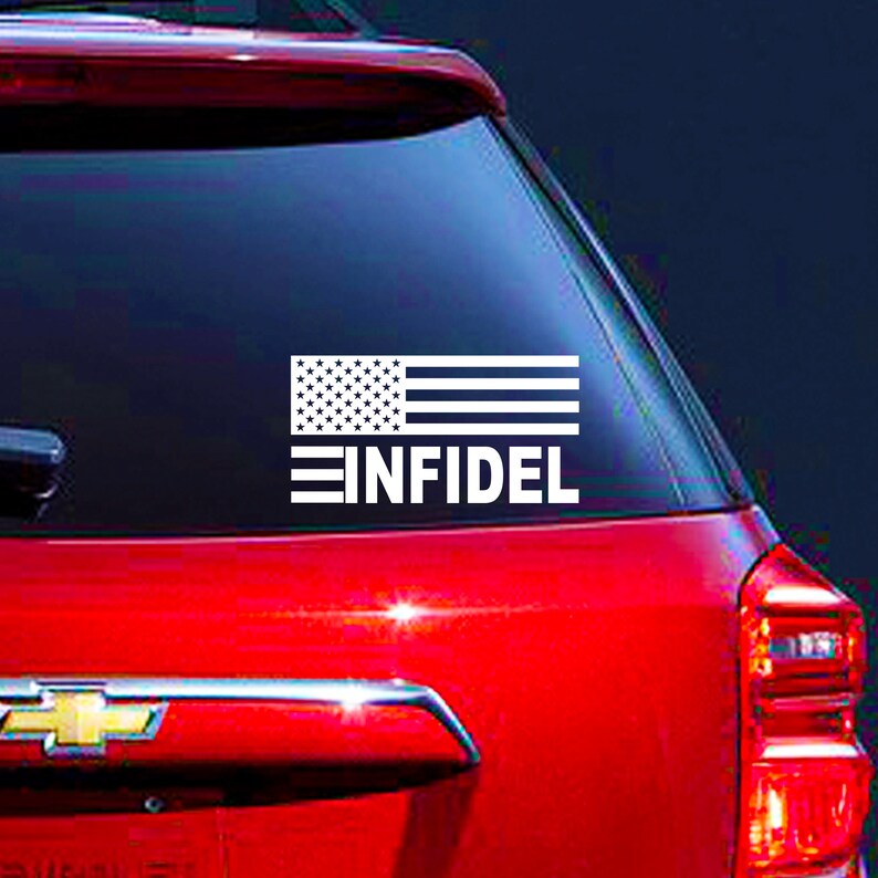 Infidel American Flag Vinyl Decal Sticker standard and - Etsy