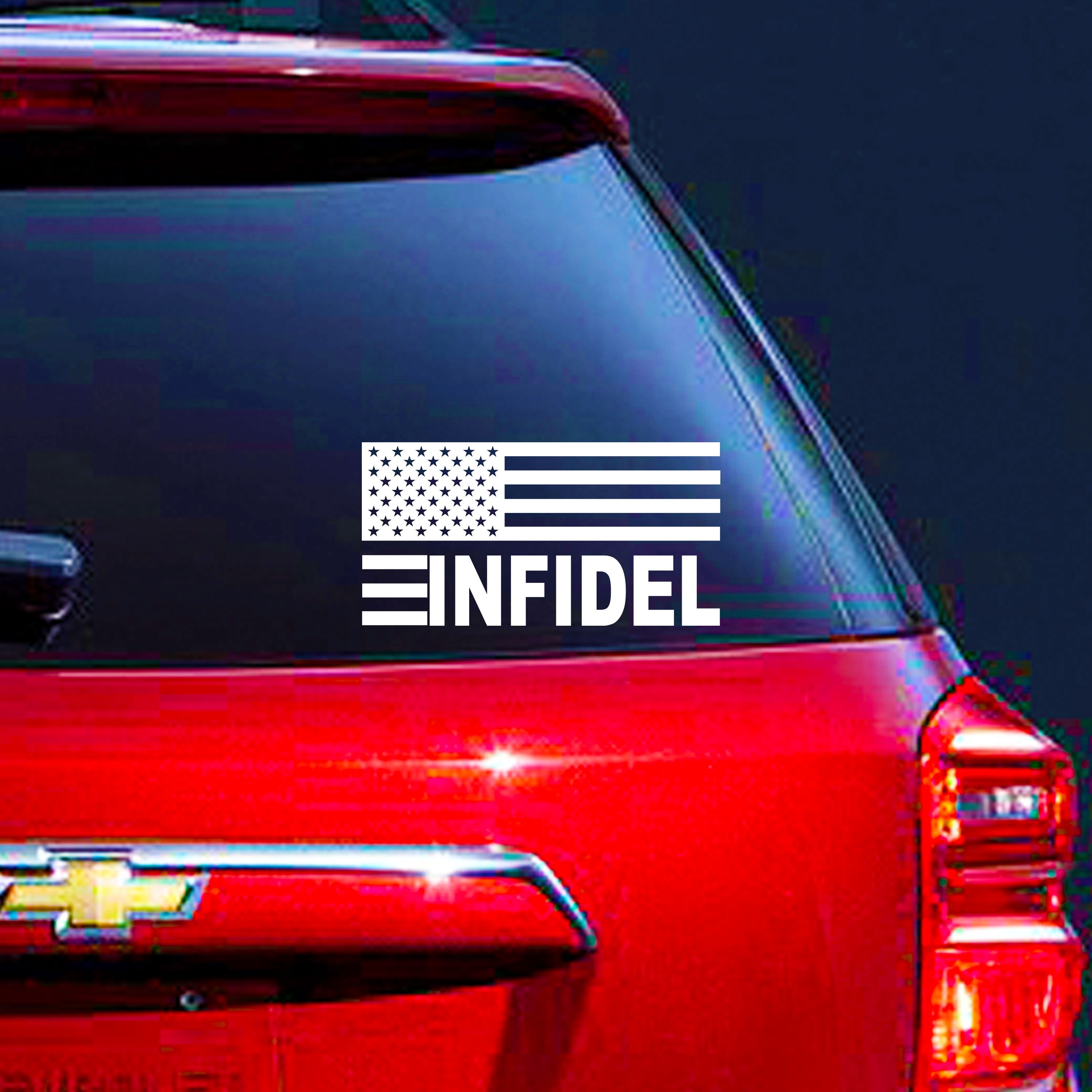 Infidel American Flag Vinyl Decal Sticker standard and | Etsy