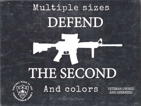 Defend the Second With Rifle Vinyl Decal Sticker - Etsy