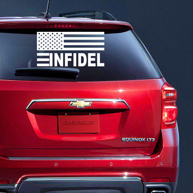 Infidel American Flag Vinyl Decal Sticker standard and - Etsy