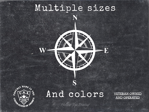 Compass Rose Adventure Vinyl Decal Sticker | Etsy