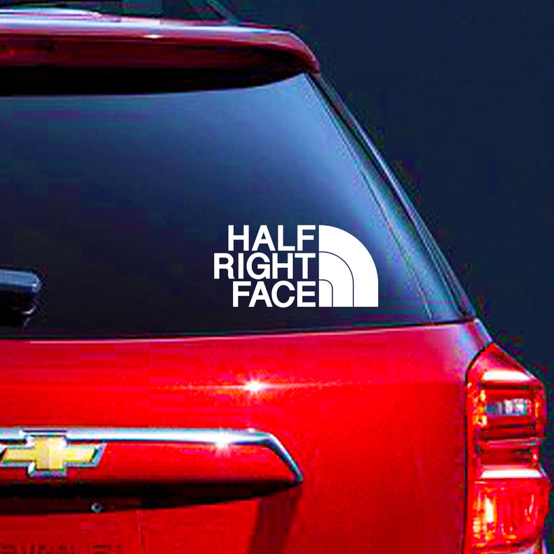 Half Right Face Vinyl Decal Sticker - Etsy
