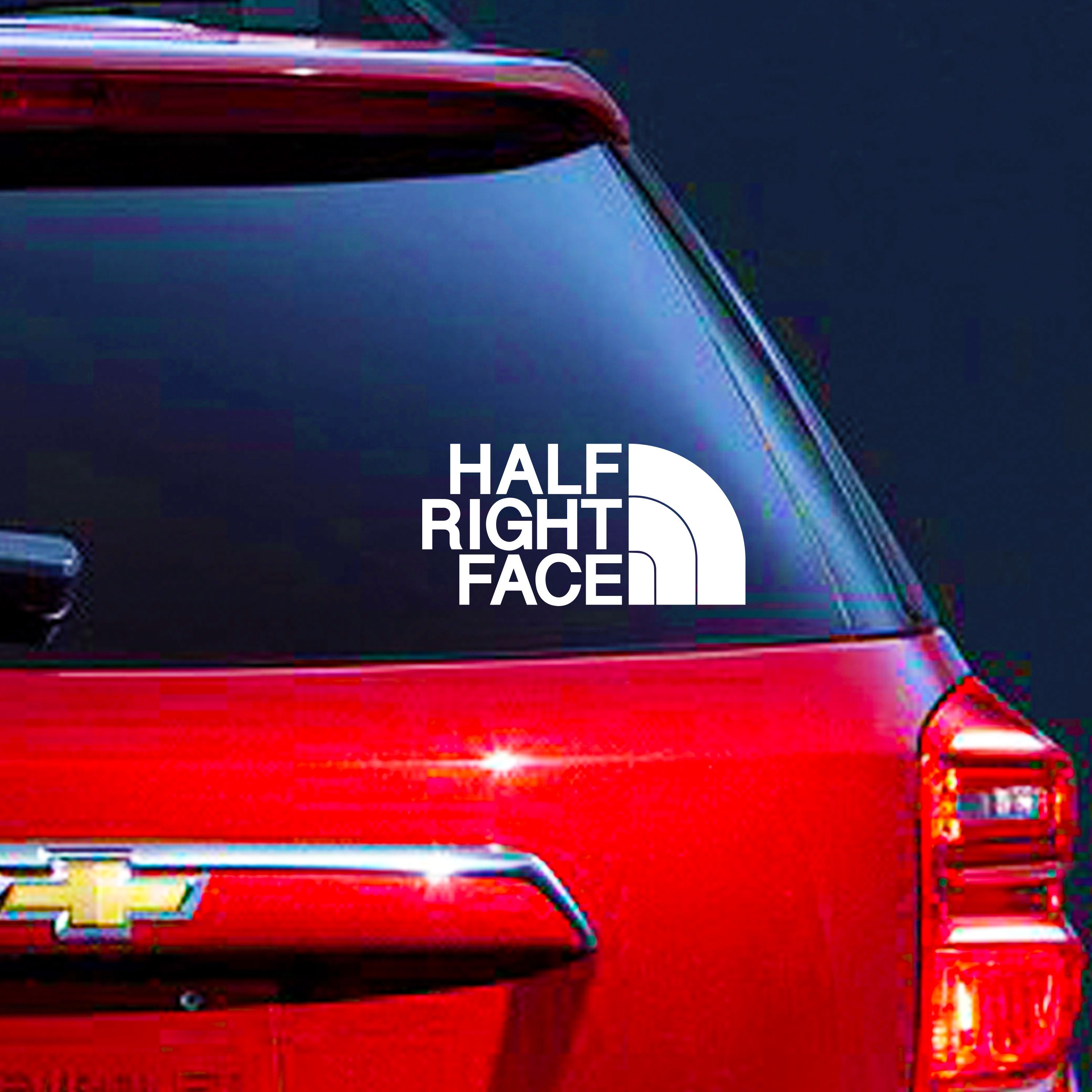 Half Right Face Vinyl Decal Sticker - Etsy