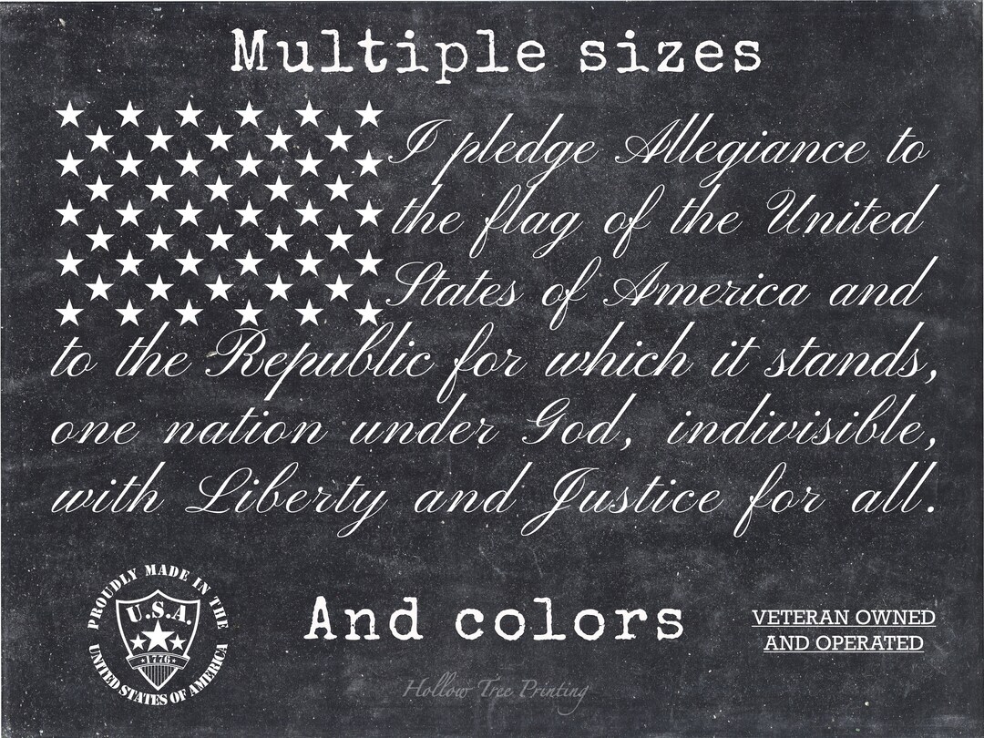 Pledge of Allegiance American Flag Vinyl Decal Sticker - Etsy