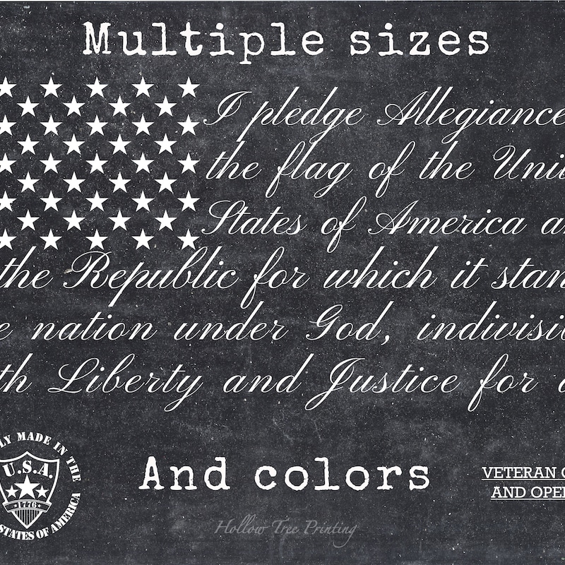 Pledge of Allegiance - Etsy