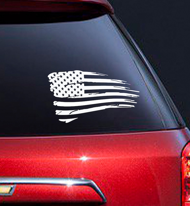 Distressed American Flag Vinyl Decal Sticker - Etsy