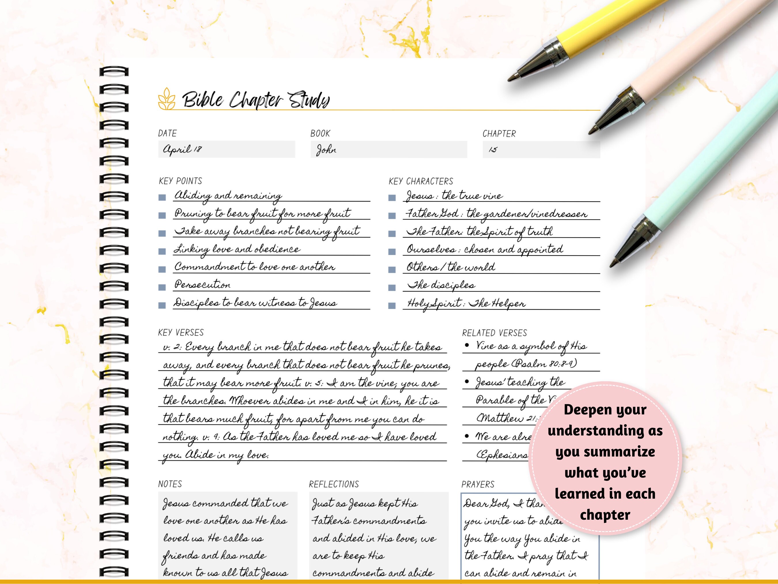 Bible Study Planner Template Download Prayer Journal Page Template ...