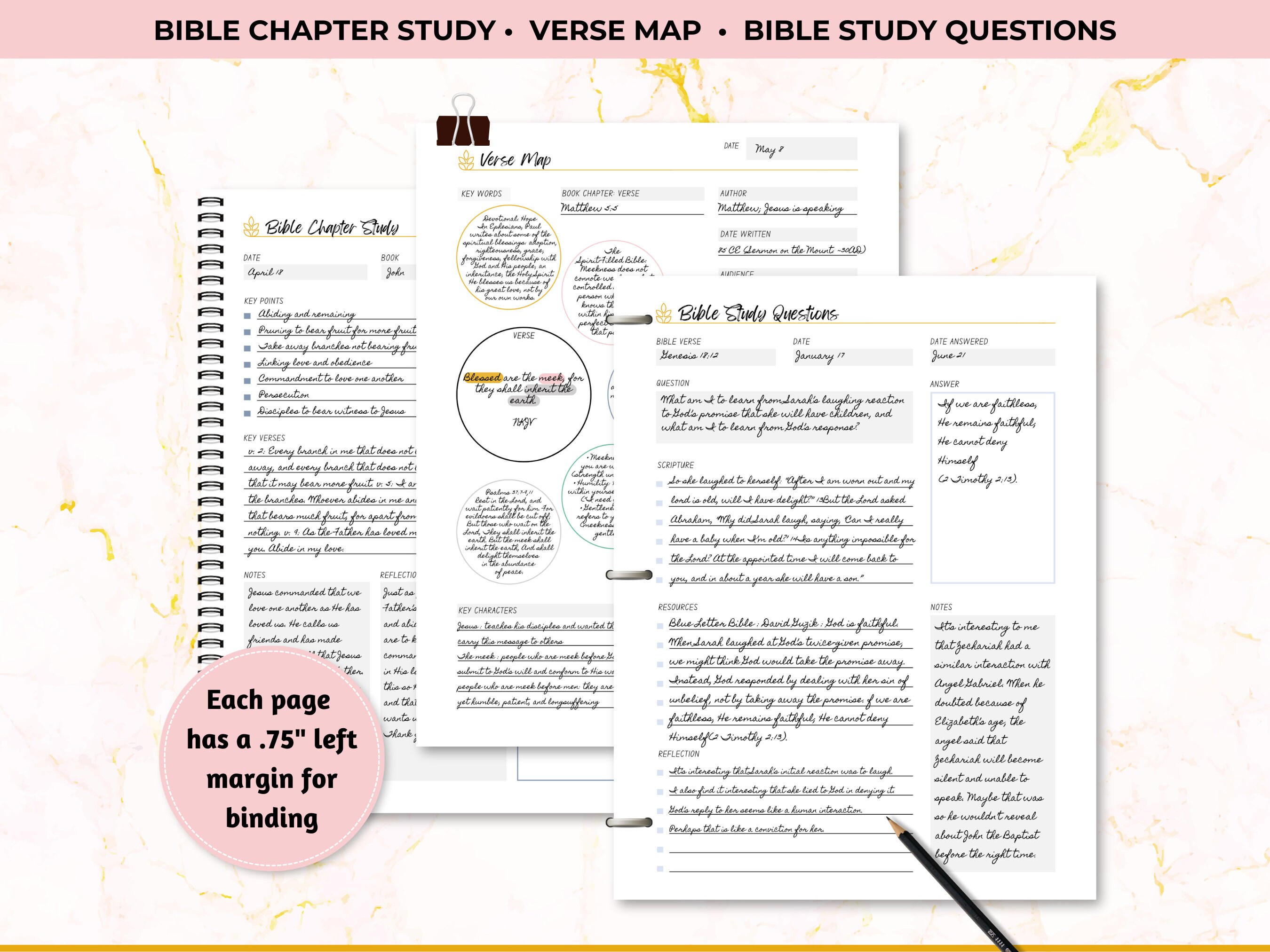 Bible Study Bundle: Bible Chapter Study, Verse Mapping, Bible Study ...