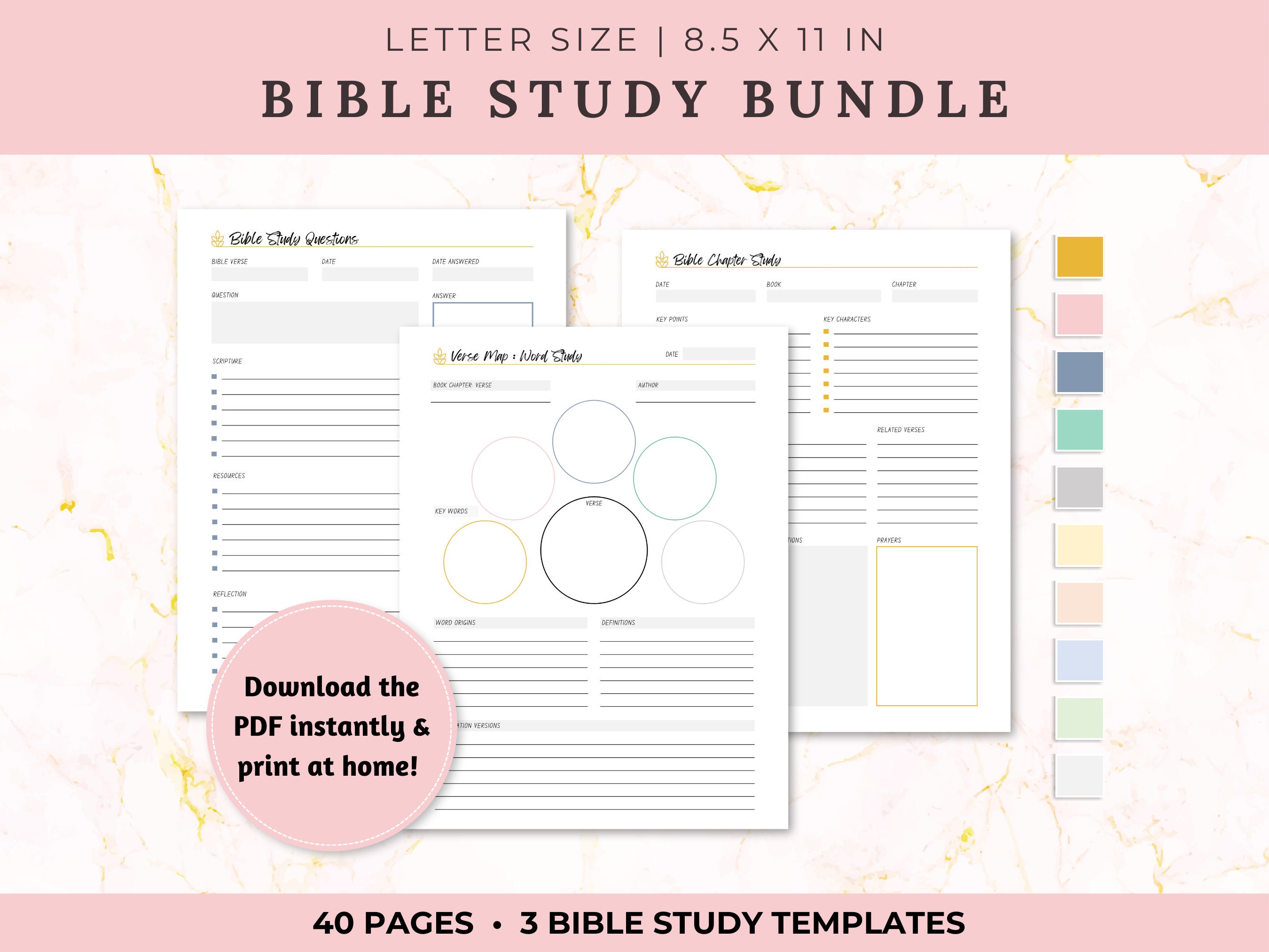 Bible Study Bundle: Bible Chapter Study, Verse Mapping, Bible Study ...