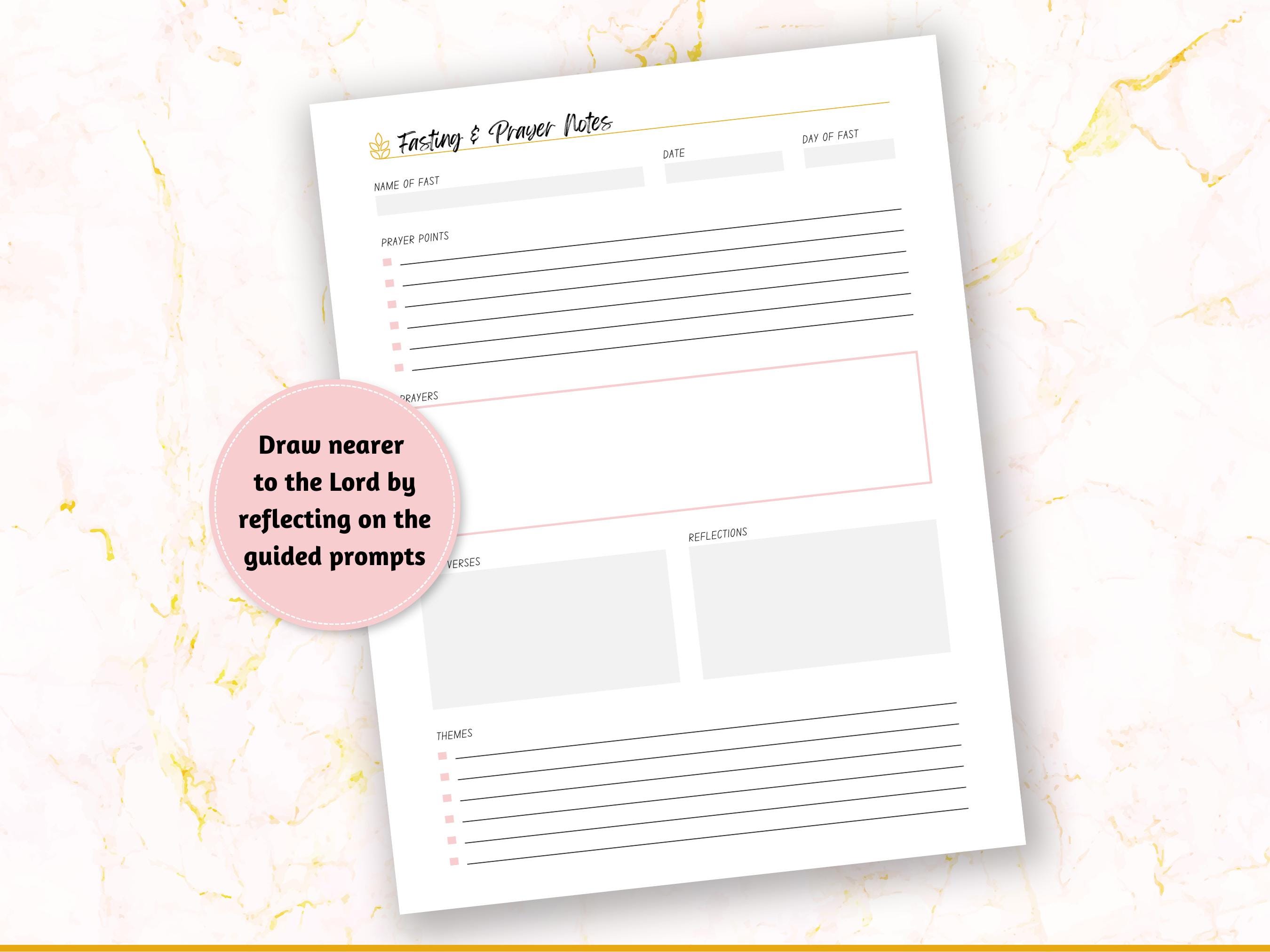 Prayer Fasting Journal Bible Study Companion Guide Spiritual Growth ...