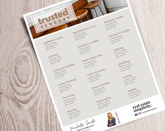 Preferred Vendor List Template | Etsy