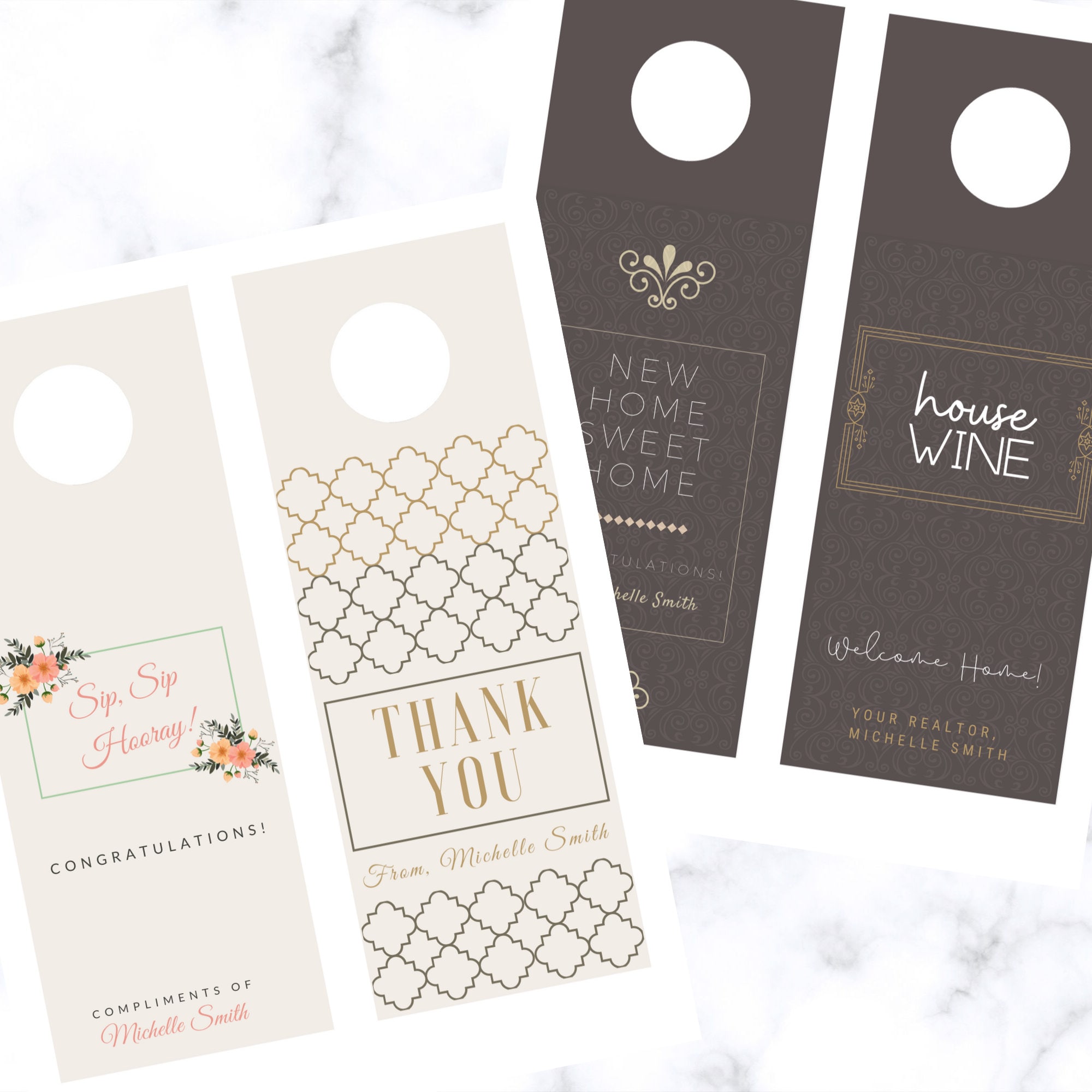 Real Estate Wine Label Tags, Printable, Canva Editable, Real Estate ...