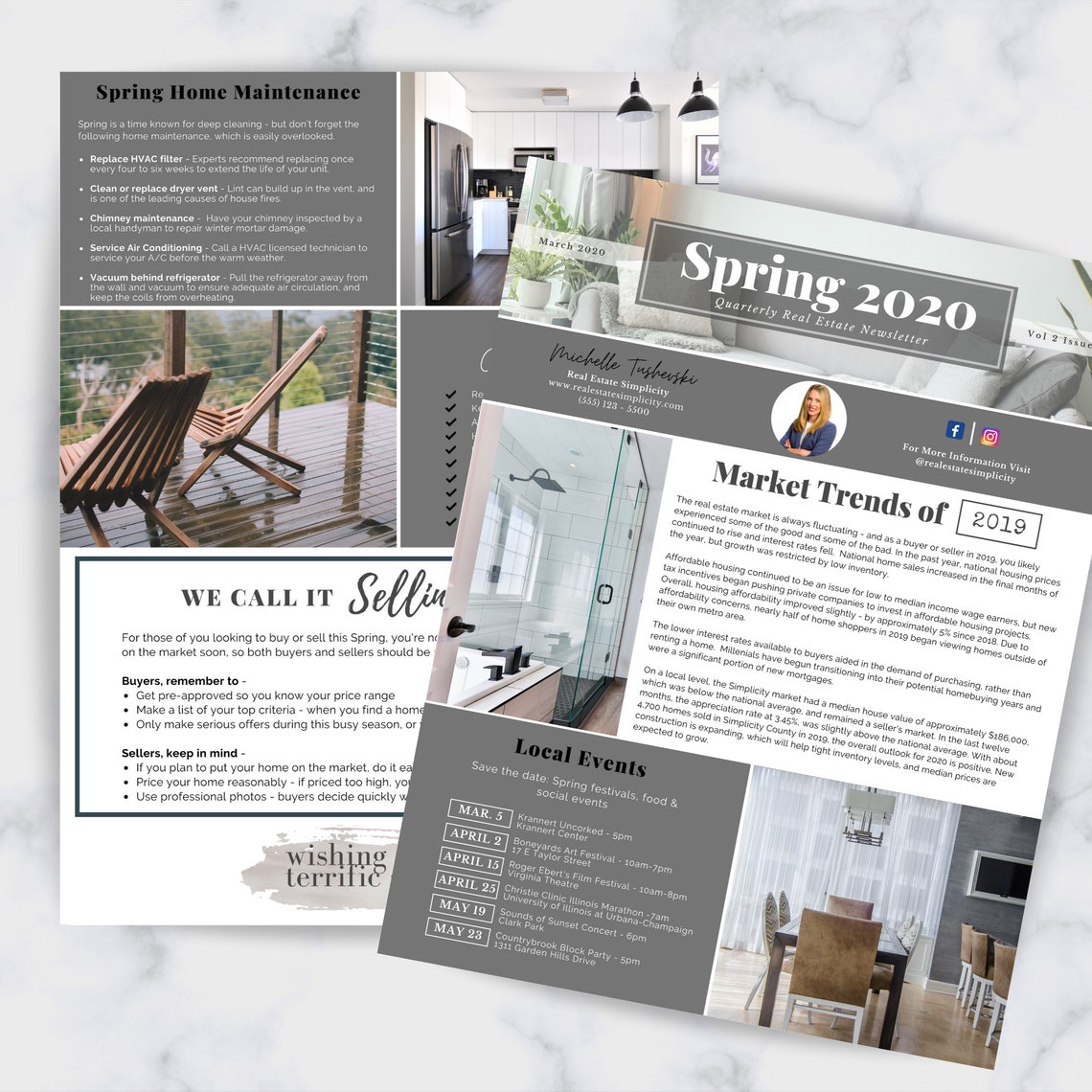Real Estate Newsletter Template, Spring 2020 Newsletter, Real Estate ...