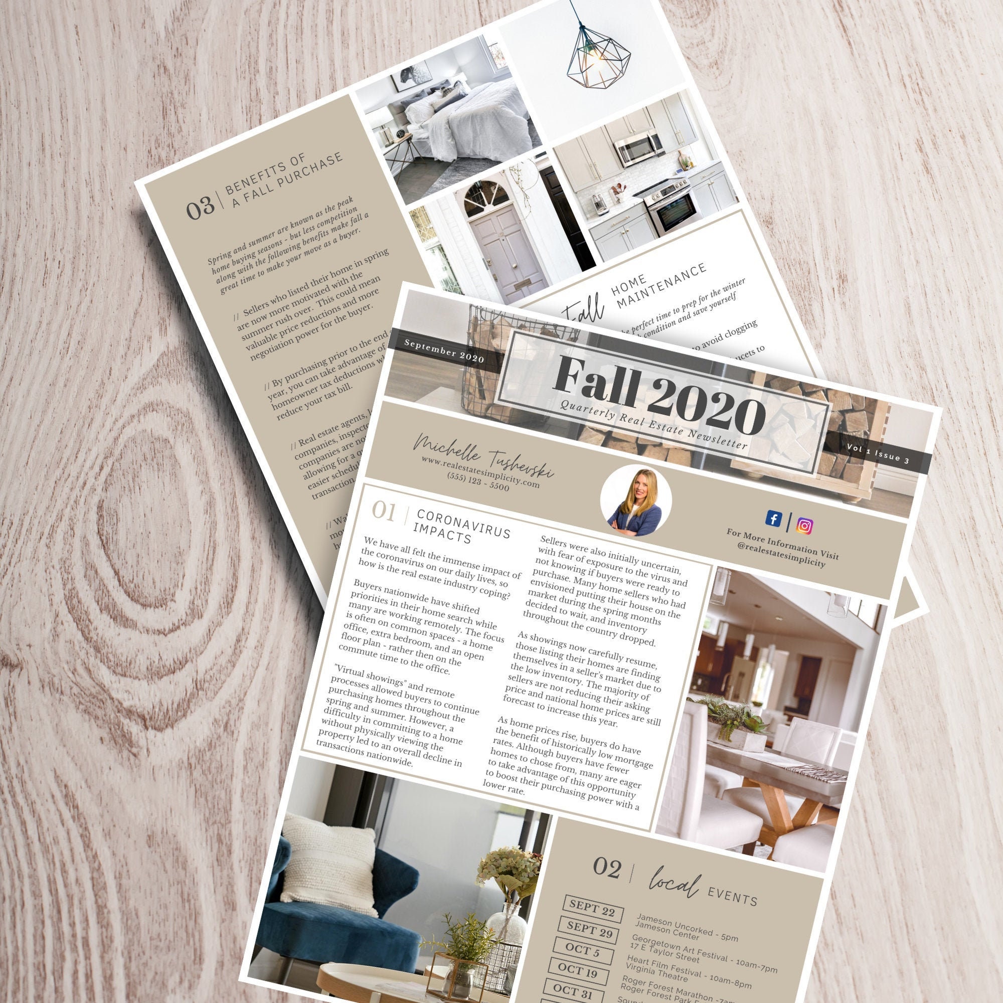 Real Estate Newsletter Template, Fall 2020 Newsletter, Real Estate ...