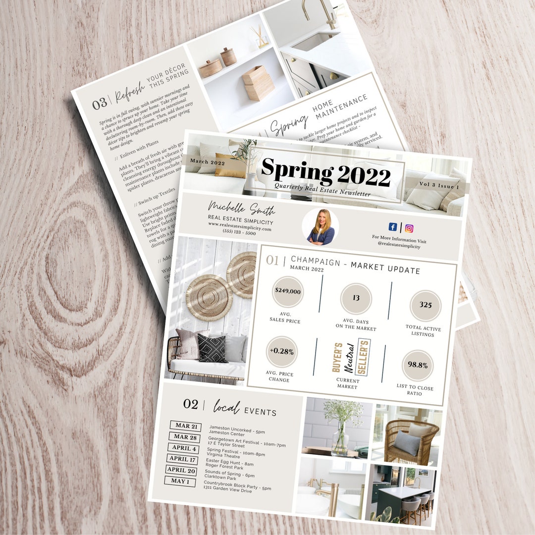 Real Estate Newsletter Template, Spring 2022 Newsletter, Real Estate ...