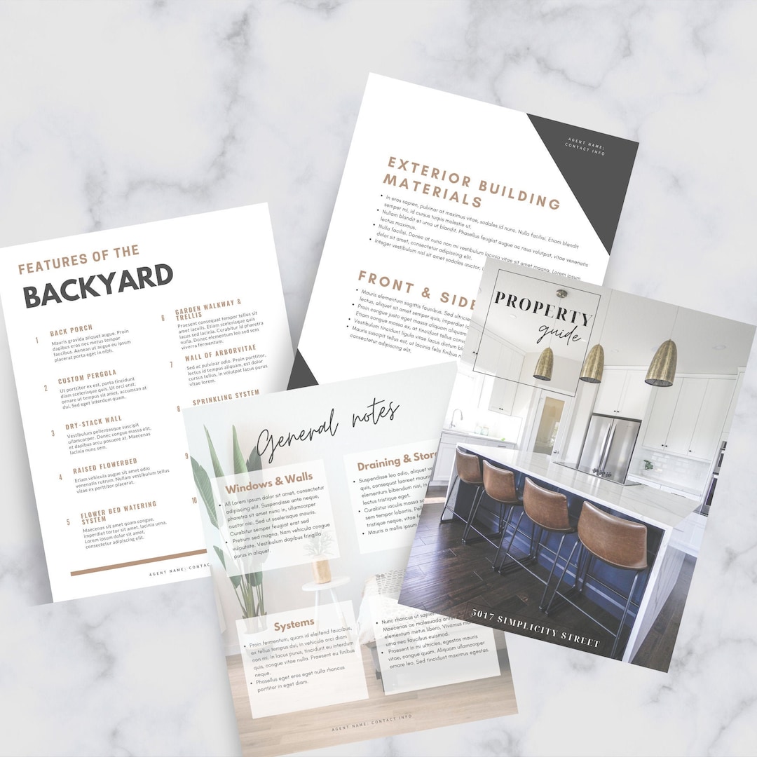 Real Estate Booklet Template, Canva Editable, Listing Presentation ...