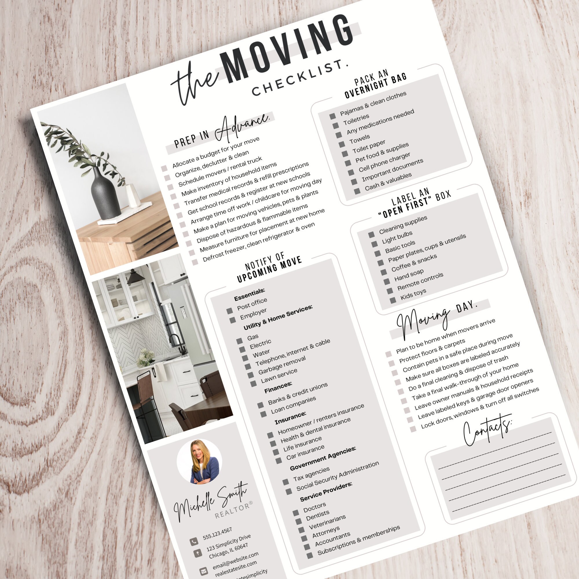 Real Estate Moving Checklist Realtor Moving Guide Printable - Etsy UK
